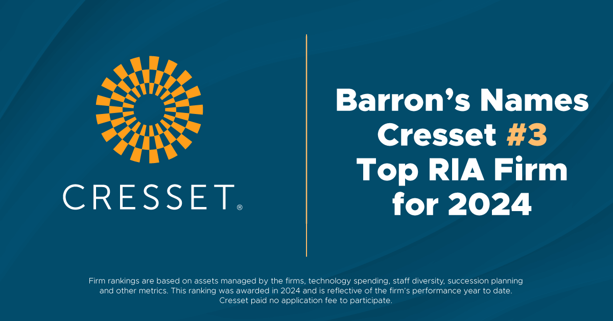Cresset Ranks #3 in Barron’s List of the Top 100 RIA Firms